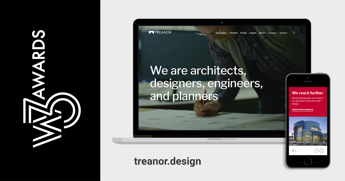 Substance151 Wins a w3 Award for Treanor Website Redesign | Substance151